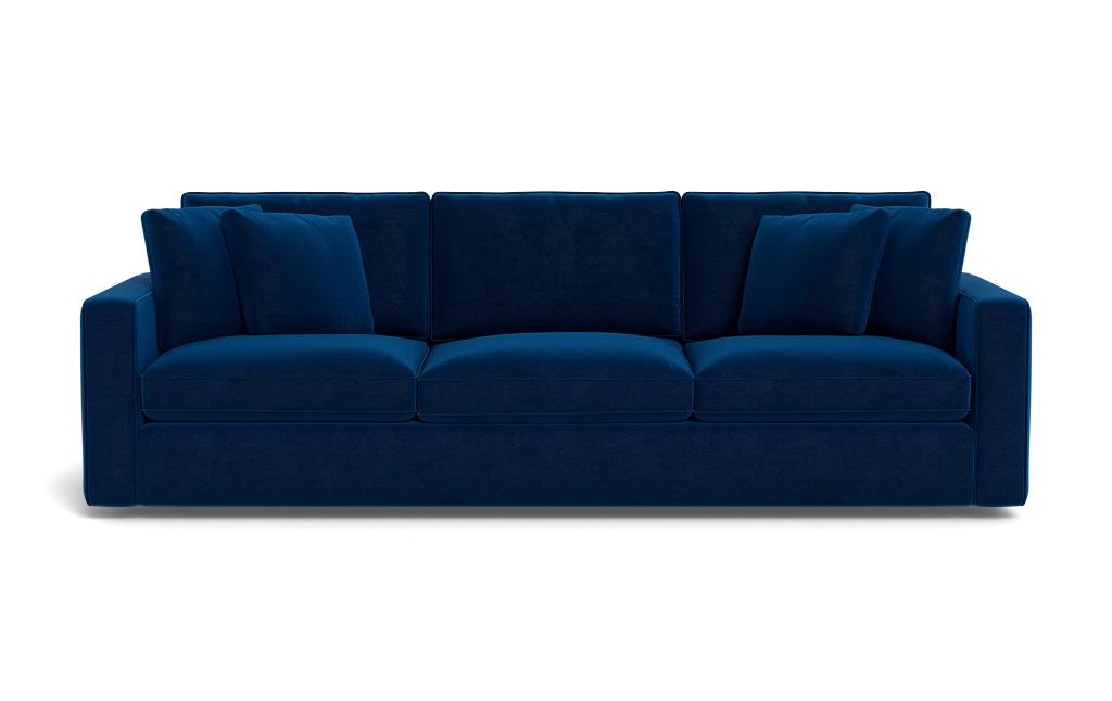 Navy Blue Sectional Sofa With White Piping | Cabinets Matttroy
