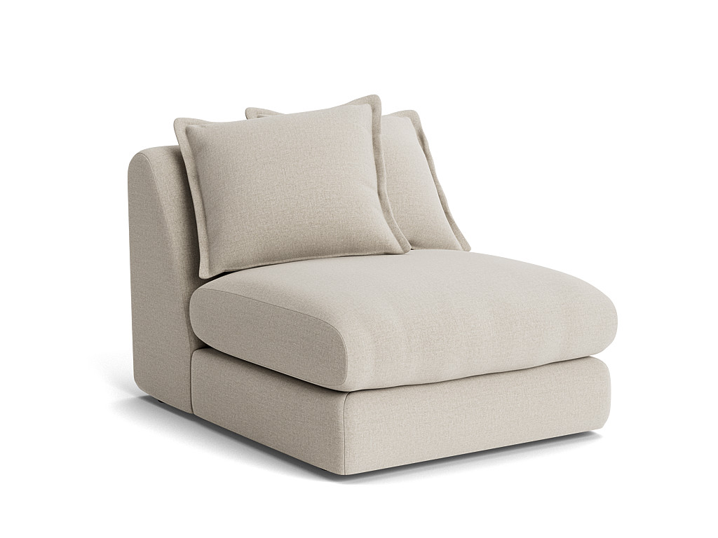 Wodge Armless Love Seat | Upholstered Modular Single Seat | Loaf