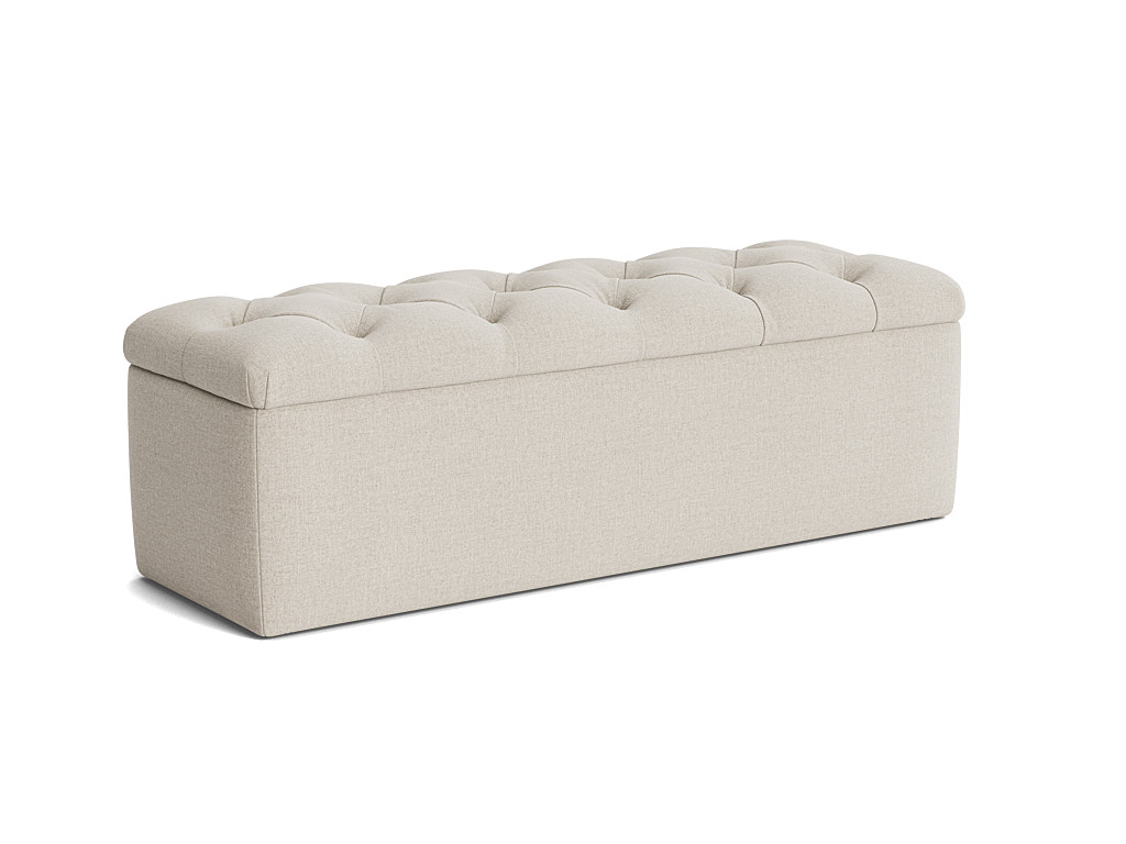 Button Top Ottoman Storage Bench | Handmade Upholstered Storage Box | Loaf