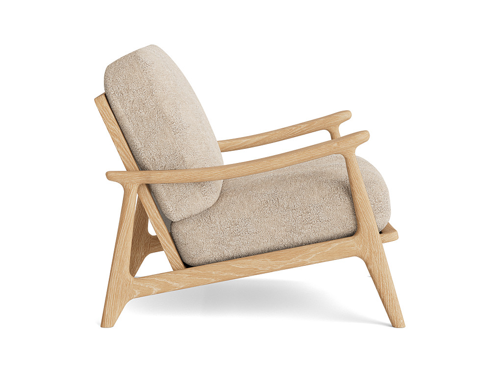 Shearer Squishbag Accent Chair | Wooden Armchair with Sheepskin ...