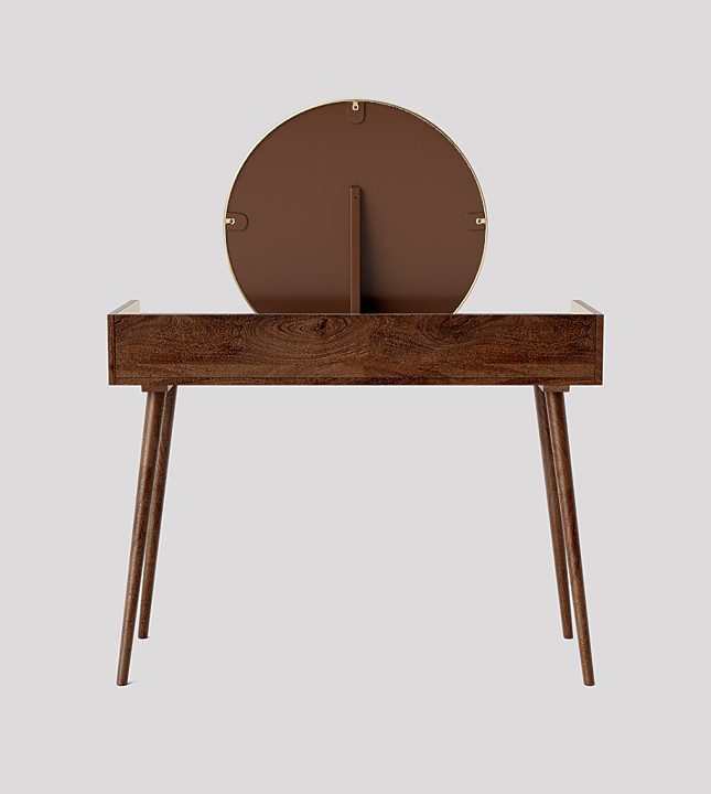 Fresco Mid-Century Style Dressing Table in Light Brown Mango Wood ...