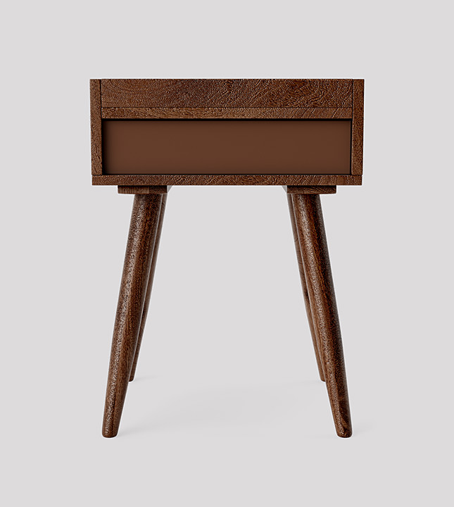 Fresco Scandi Style Side Table in Acacia & Brass | Swoon