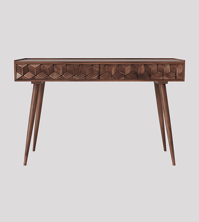 Terning Mid-Century Desk in Dark Brown Acacia | Swoon