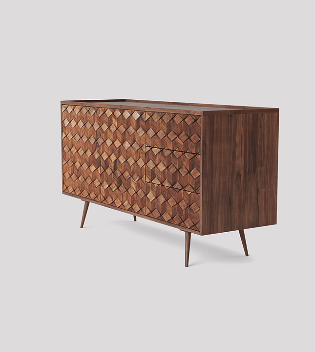 Terning Sideboard, Mid-Century Style in Acacia | Swoon
