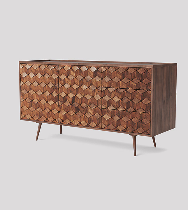 Terning Sideboard, Mid-Century Style in Acacia | Swoon