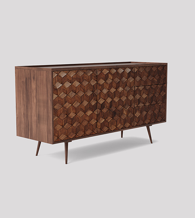 Terning Sideboard, Mid-Century Style in Acacia | Swoon