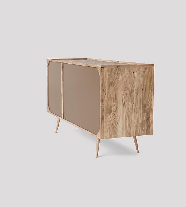 Terning Sideboard, Mid-Century Style in Natural Mango Wood | Swoon