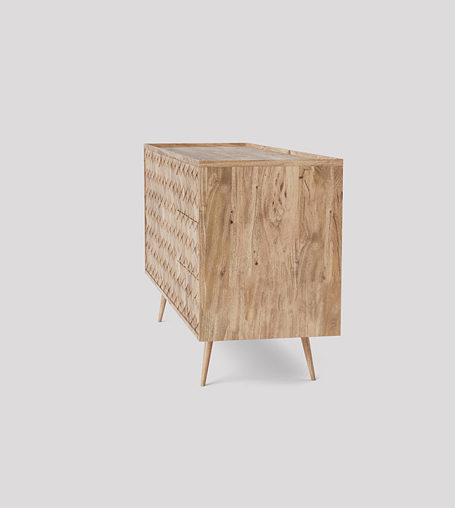Terning Sideboard, Mid-Century Style in Natural Mango Wood | Swoon