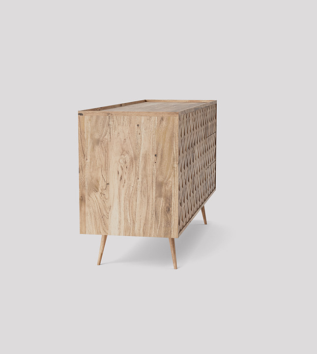 Terning Sideboard, Mid-Century Style in Natural Mango Wood | Swoon